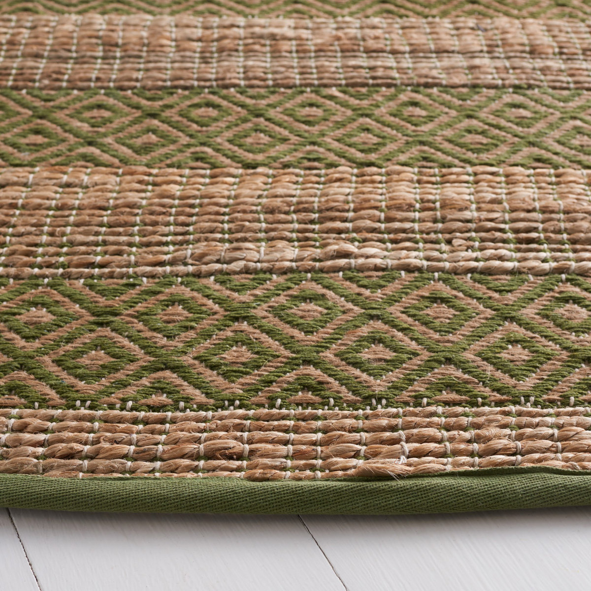 Laurel Foundry Modern Farmhouse® Sottile Geometric Flatweave Green ...