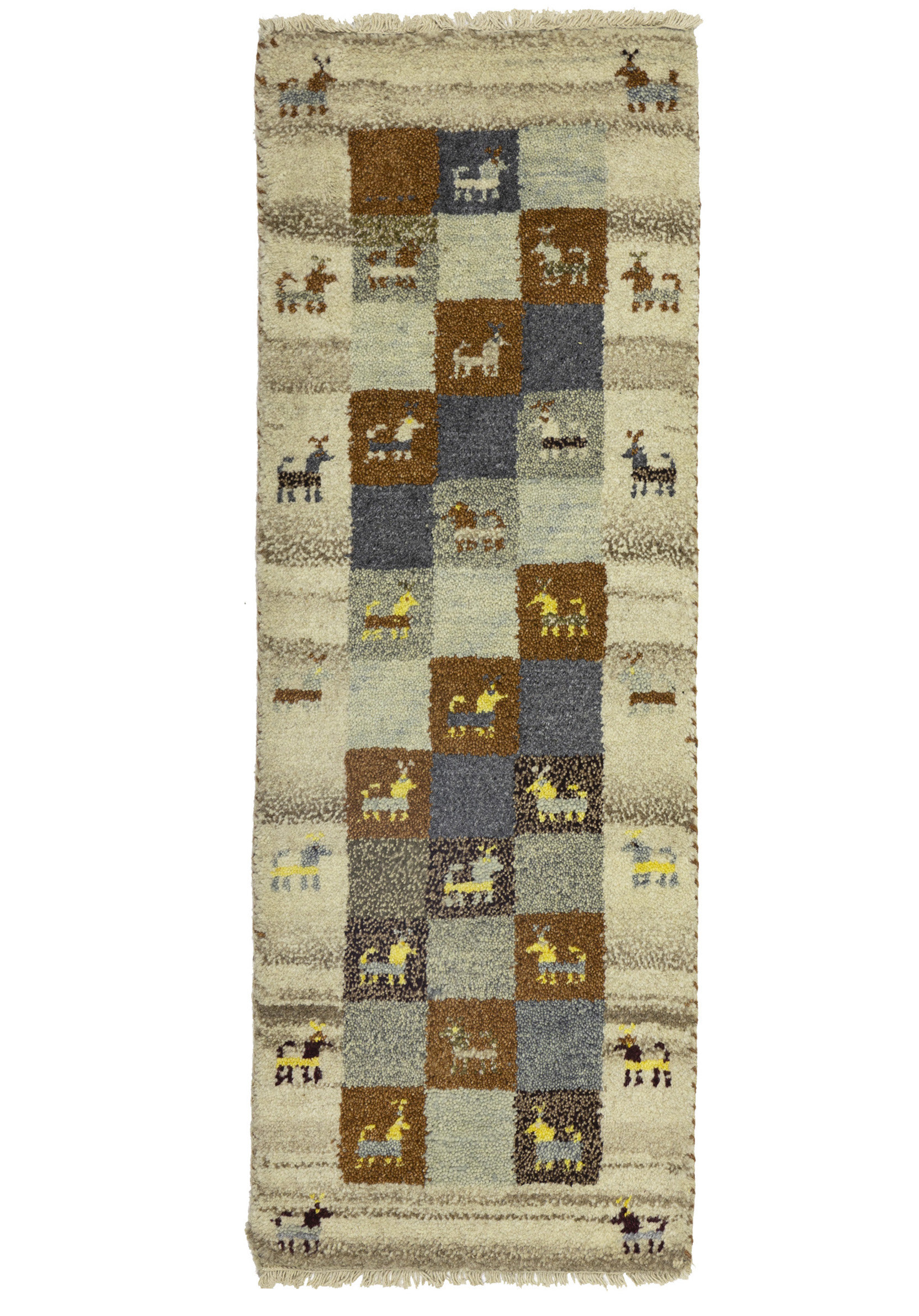 Foundry Select Multicoloured Tribal 1'4X4 Handmade Indo-Gabbeh Oriental ...