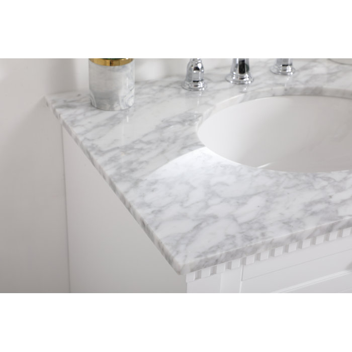 Red Barrel Studio® 30'' Single Bathroom Vanity with Marble Top ...