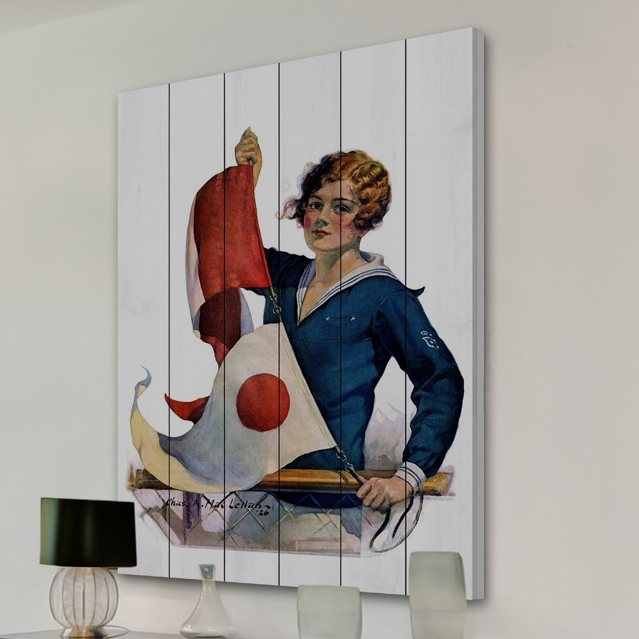 Marmont Hill 'Flag Raising' Painting Print on White Wood - Wayfair Canada