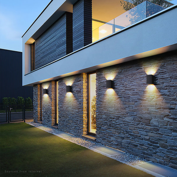 Wrought Studio Cascade LED Square Wall Sconces Outdoor Modern Up & Down ...