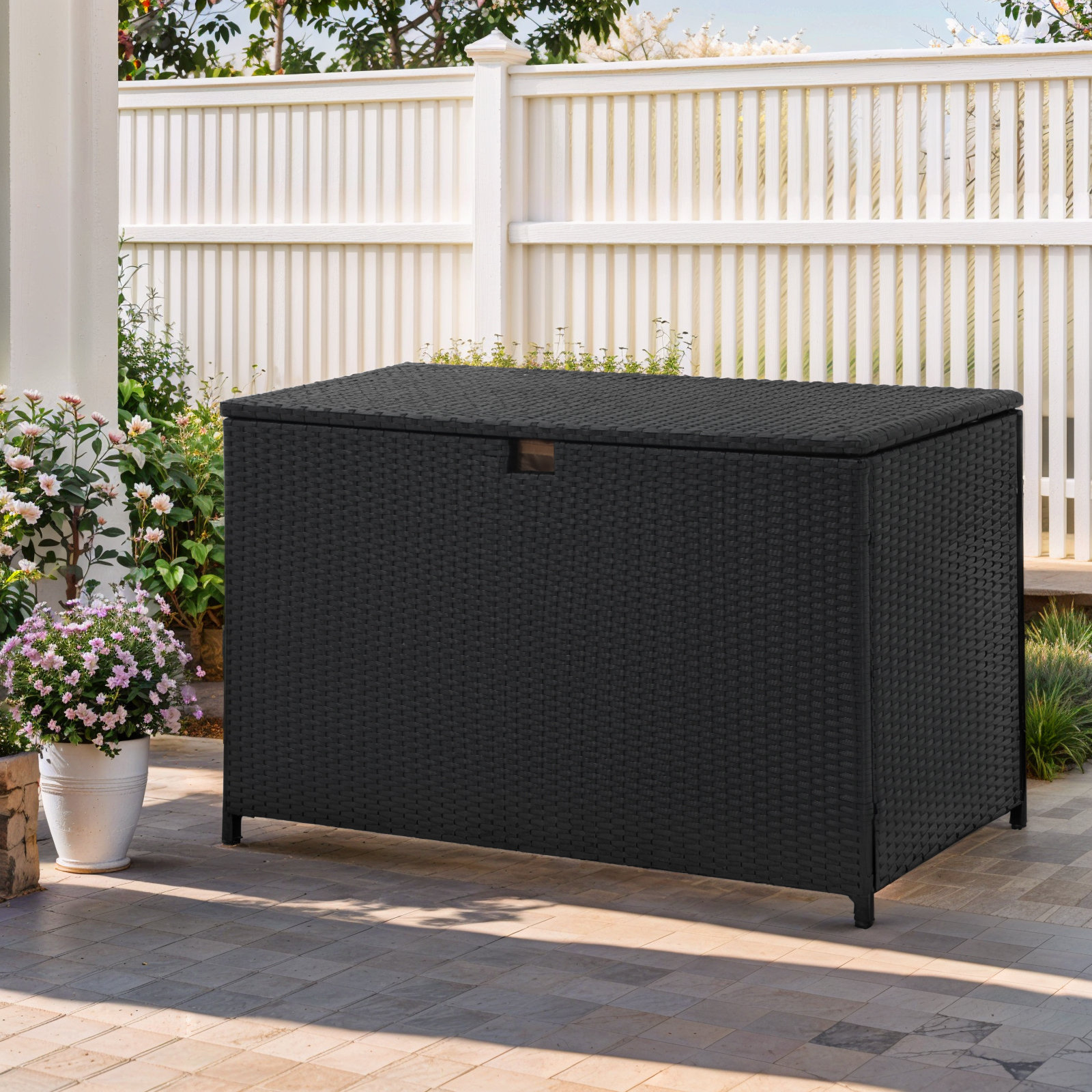 FANGFLOWER 120 Gallon Waterproof Large Deck Box Indoor Outdoor Storage ...