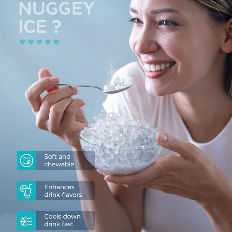 Simzlife EUHOMY 66lbs Daily Production Nugget Clear Ice Freestanding ...