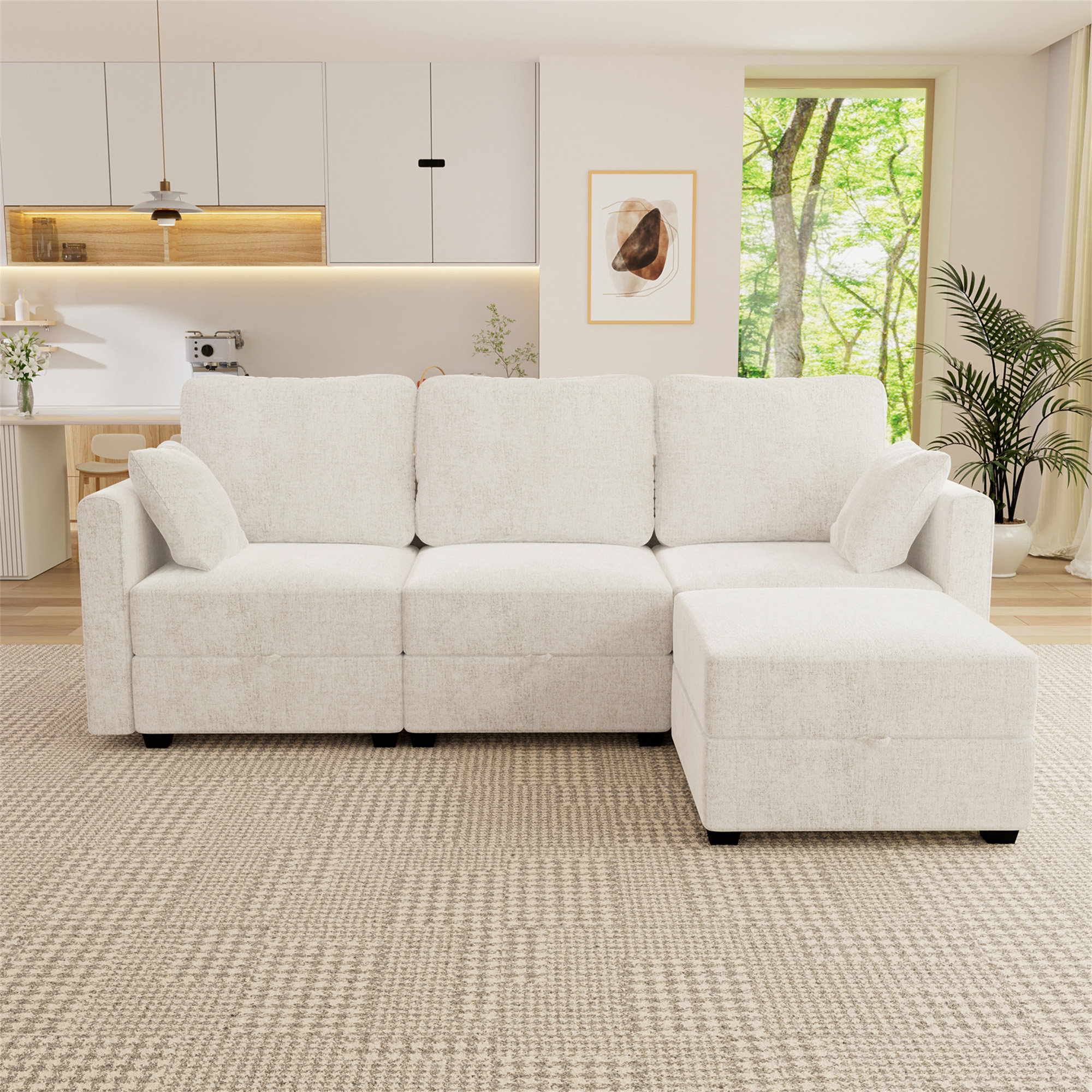 Ivy Bronx Modular Sectional Sofa Convertible L Shaped Sofa Couch Set ...