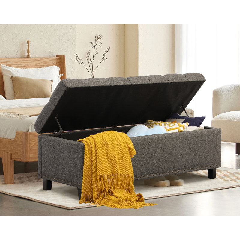Ebern Designs 51" Ottoman Storage Benches, 30 Gallons of Bed Storage ...
