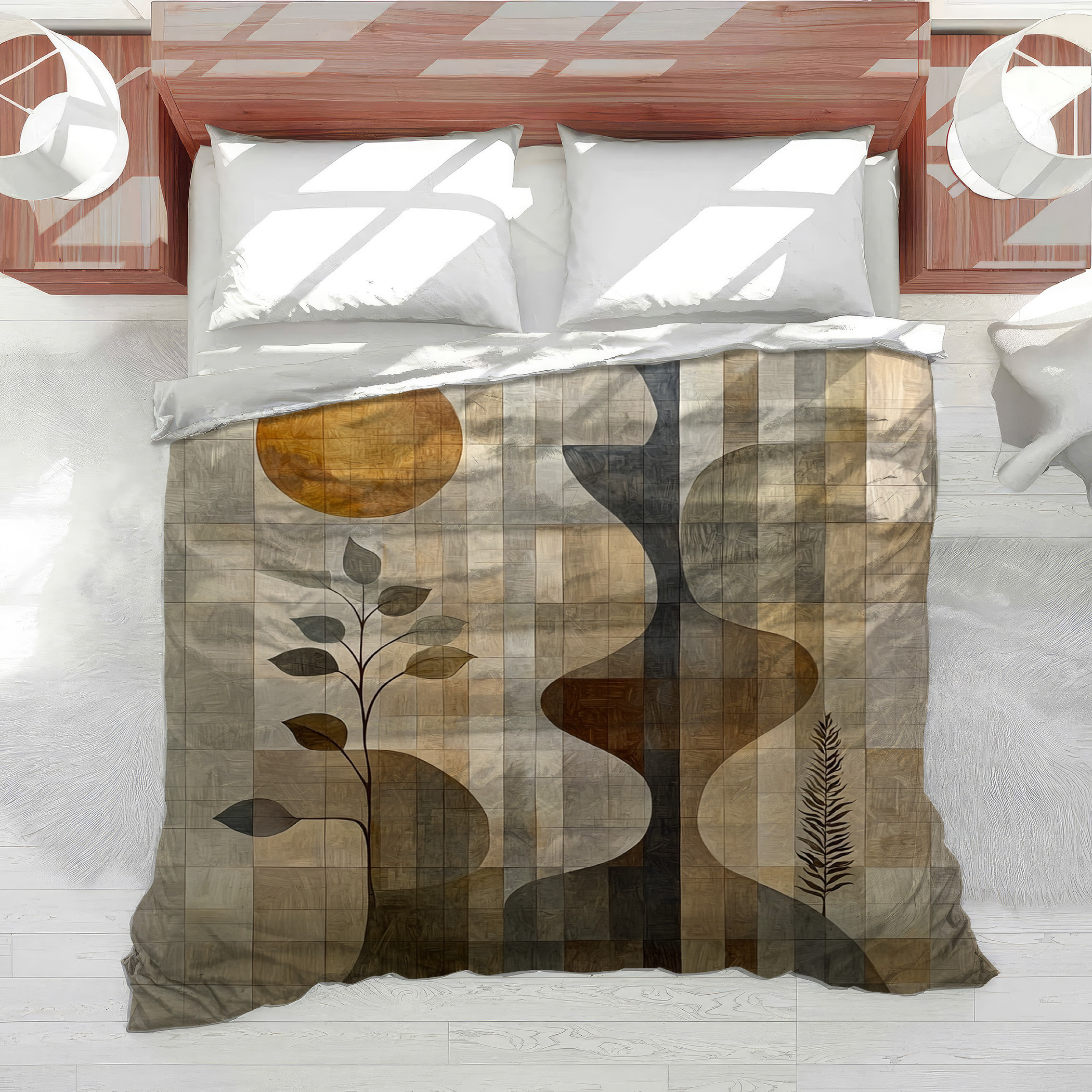 VisionDecor Sun Bedding Abstract Comforter Japandi | Wayfair