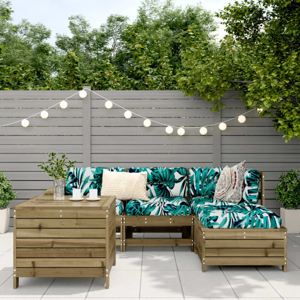 Lily Manor 5 Piece Garden Sofa Set Impregnated Wood Pine | Wayfair.co.uk