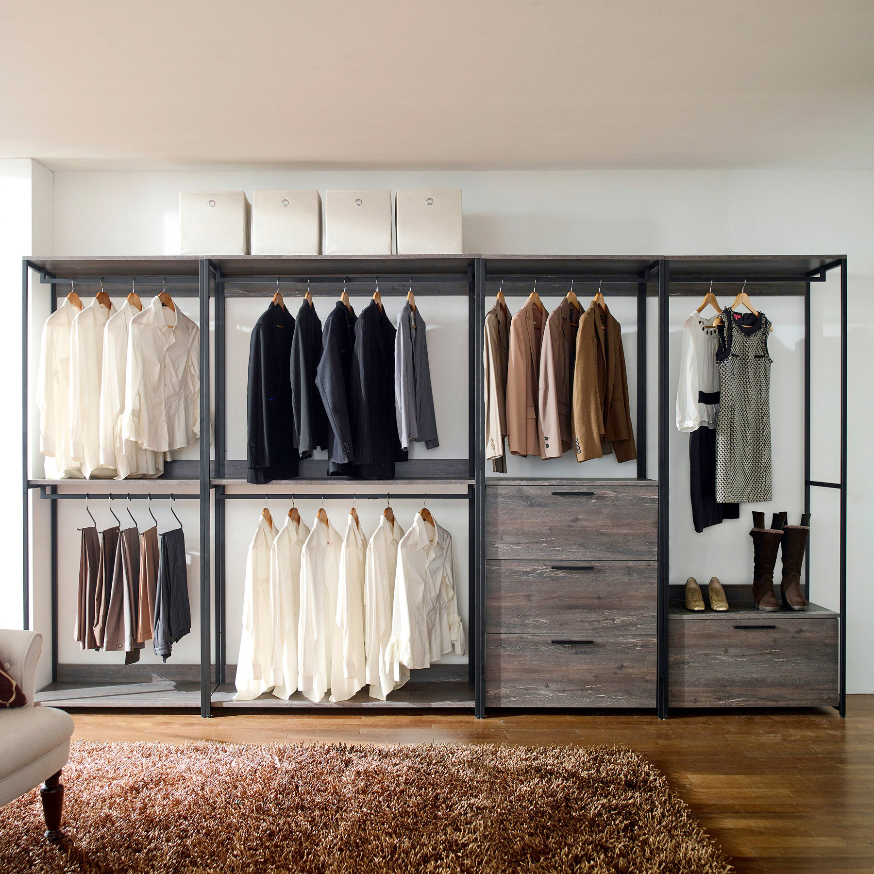 WANDINGT Advanced Monica Wood Walk-In Closet System For Efficient ...