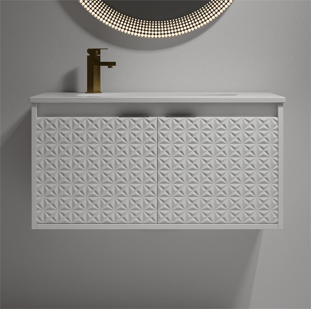 Latitude Run® Alfey 36" Wall-Mounted Single Bathroom Vanity with Resin ...