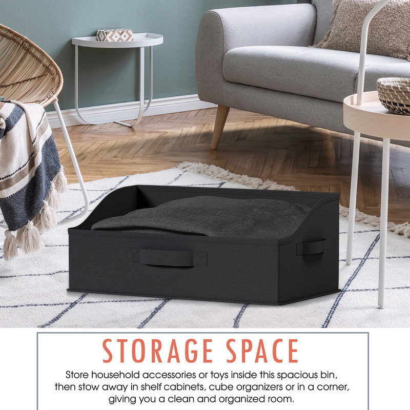 Ebern Designs 3 Pack Collapsible Trapezoid Storage Bins Box - Set of 3 ...