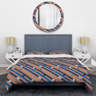 Design Art Blue and Brown Striped Pattern - Abstract Duvet Cover Set ...