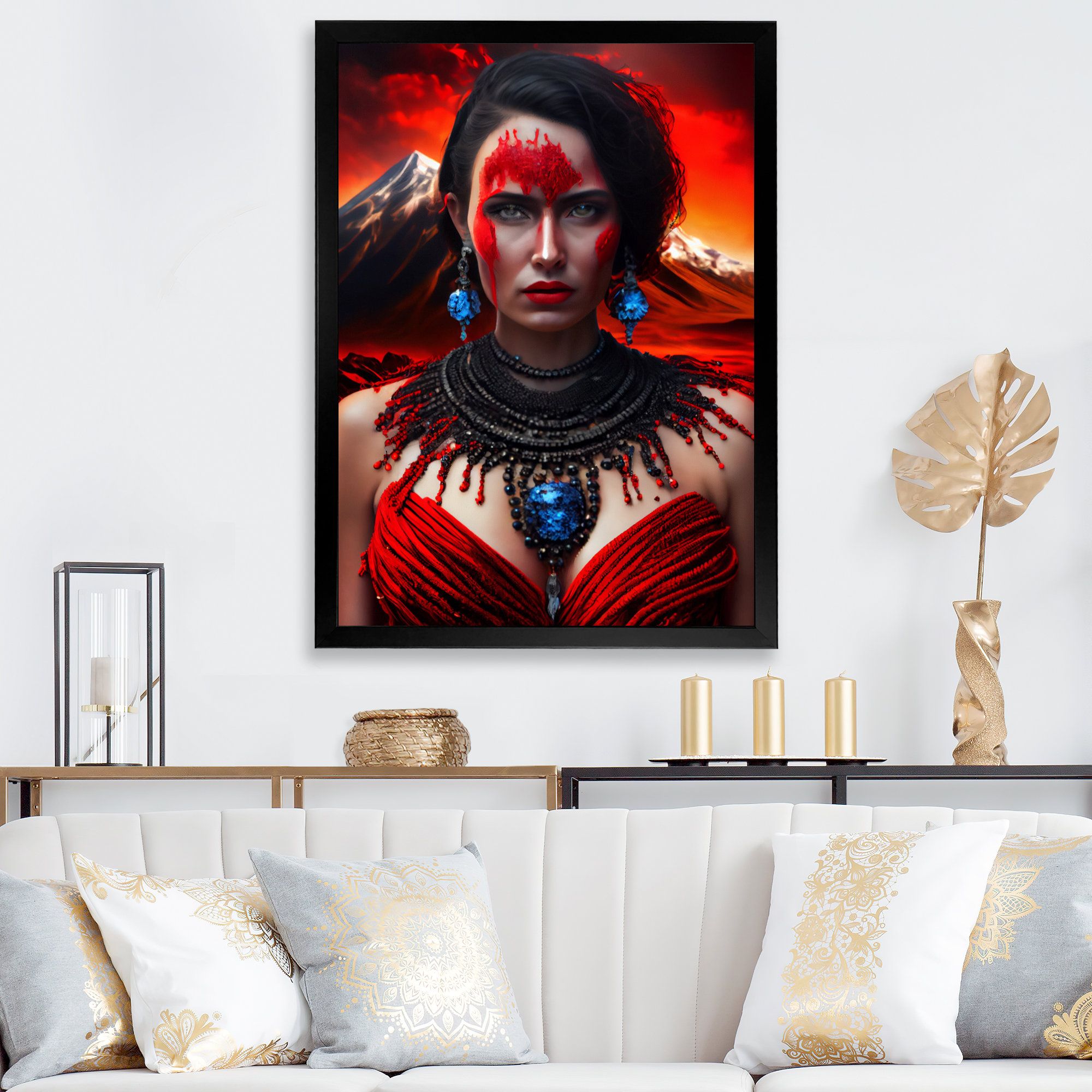 Red Barrel Studio® Volcano Queen Woman Portrait II - Print on Canvas ...