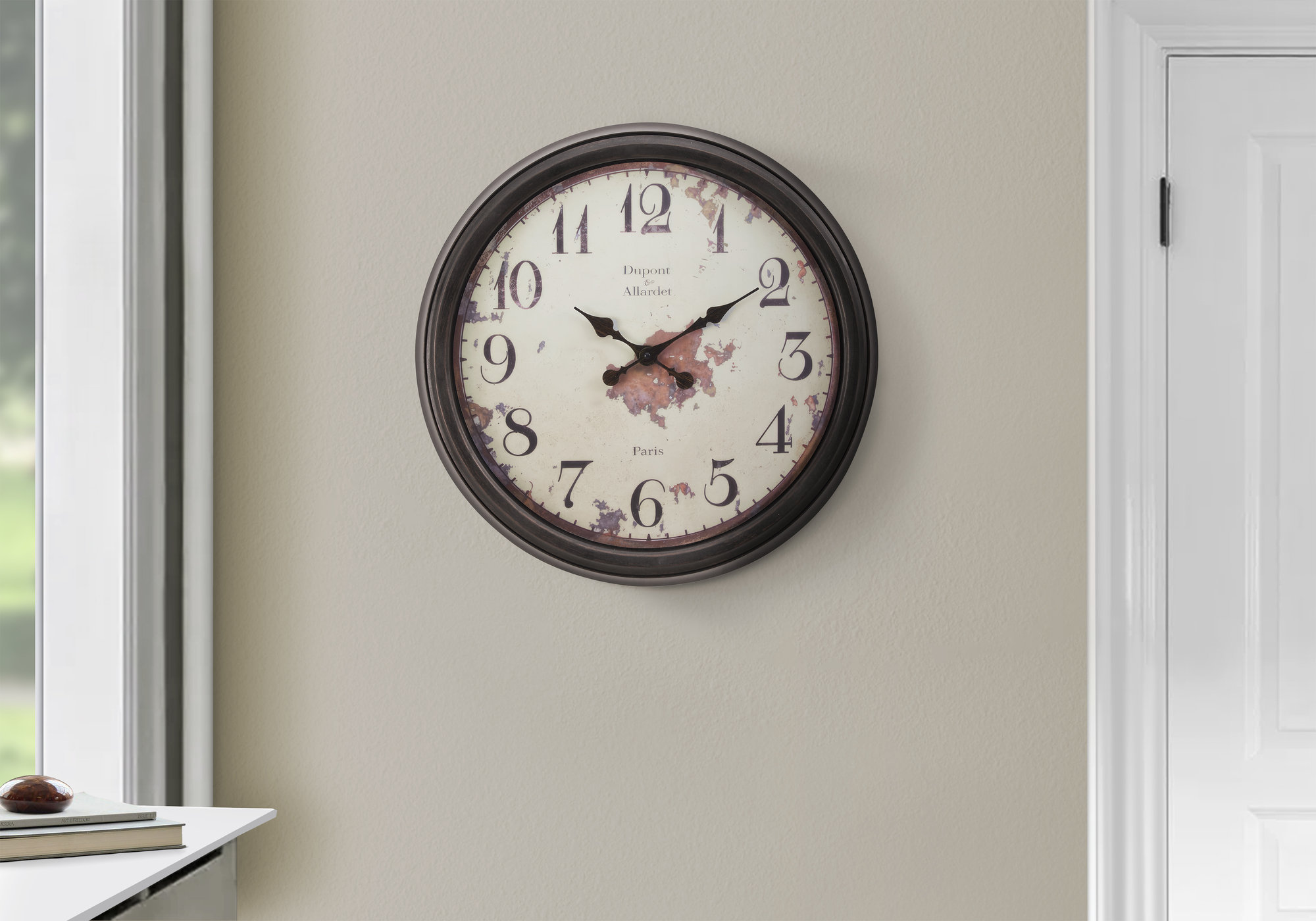 Fleur De Lis Living Clocks, 20" Round, Wall Clock, Brown, Transitional ...
