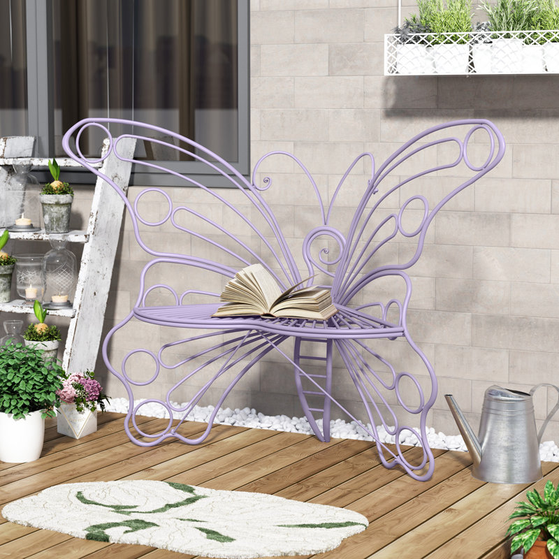 August Grove® Borgus Metal Outdoor Butterfly Chair Lounge Chair ...