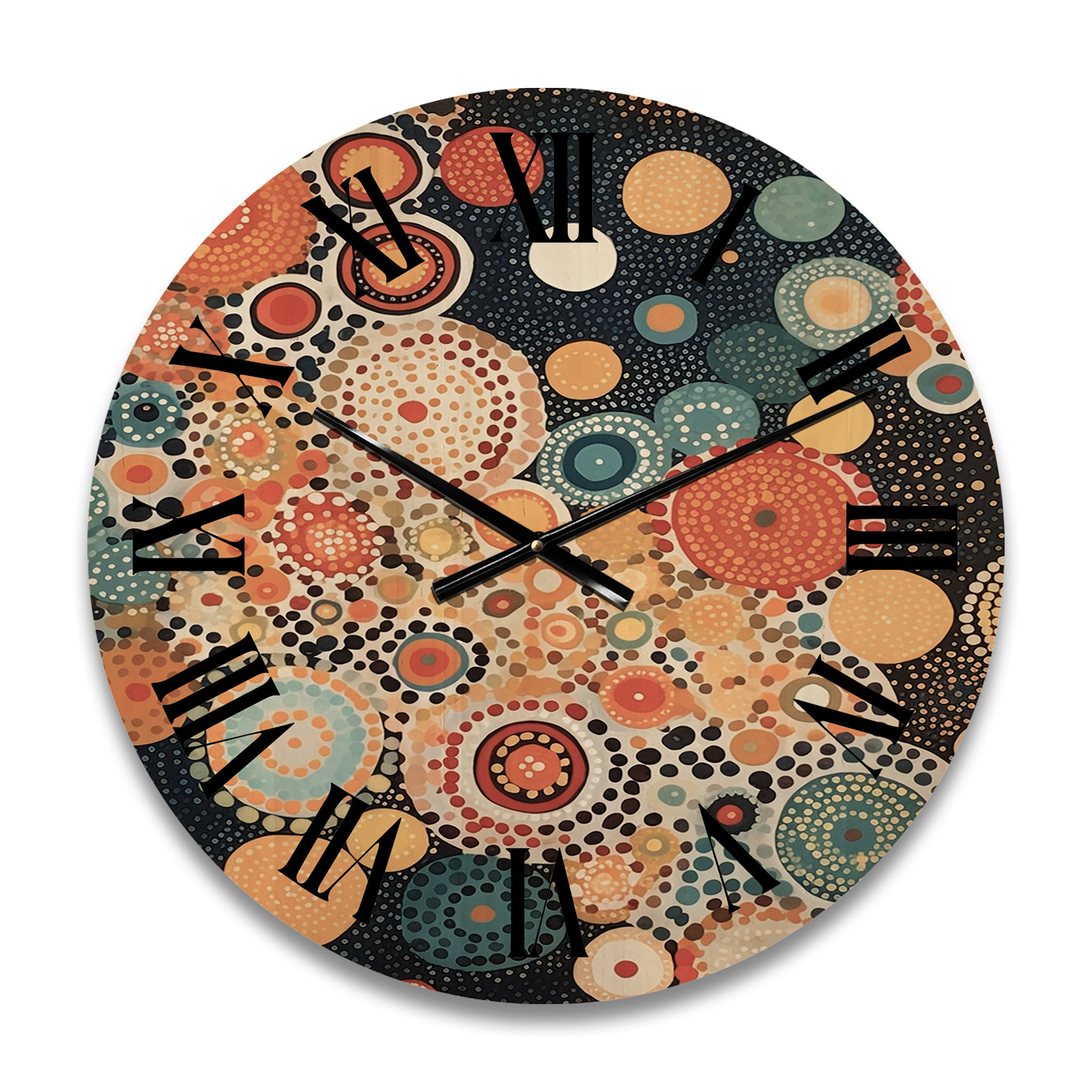 East Urban Home Aboriginal Circular Dot Amber Compositions - Abstract ...