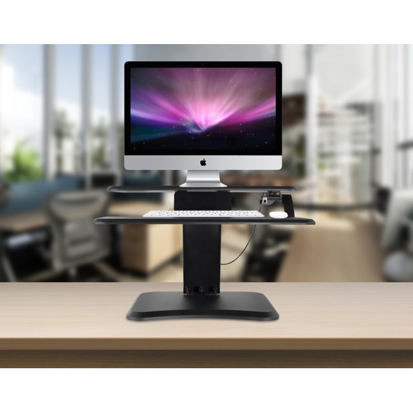 Mount-It! Height Adjustable Standing Desk Converter, 25” Wide Desktop ...