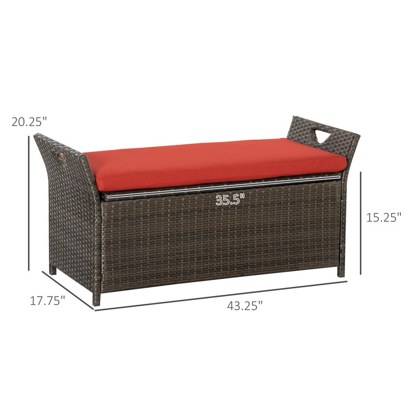 New Classic 27 Gallons Water Resistant Rattan Storage Bench | Wayfair