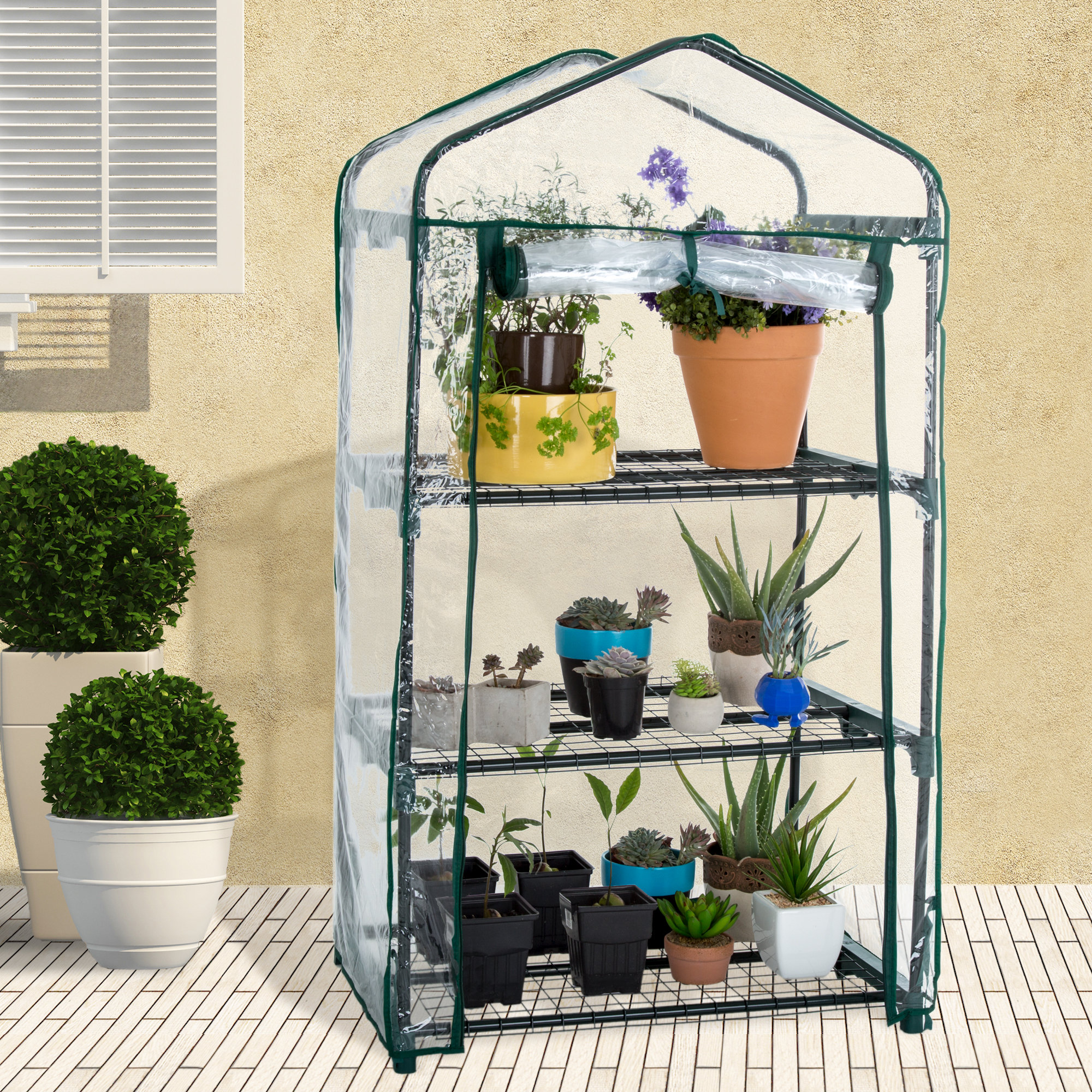 Arlmont & Co. Ailsa Tier Mini Greenhouse - Portable Greenhouse with ...