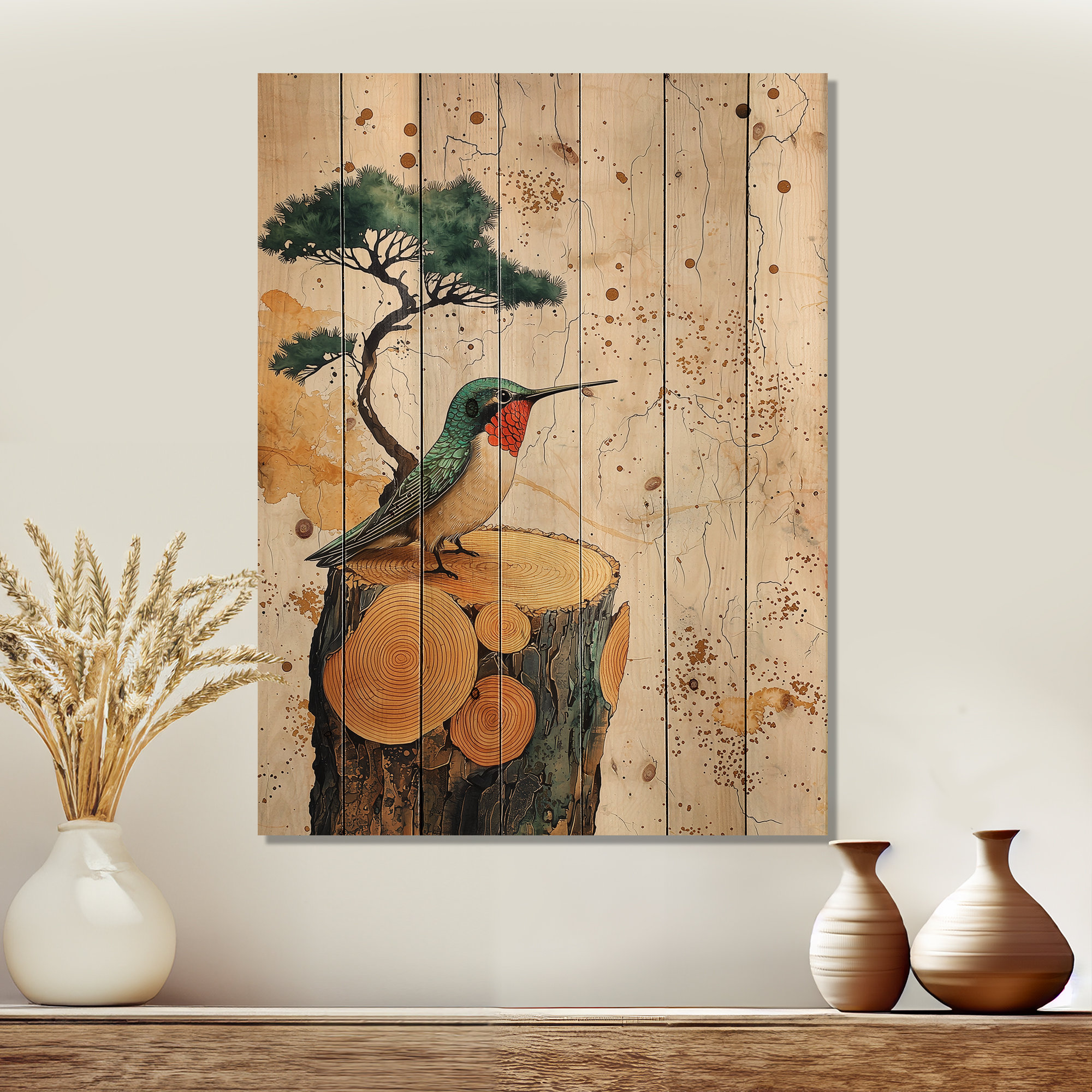 Ophelia & Co. Abstract Hummingbird Wooden Grace I - Hummingbird Animal ...