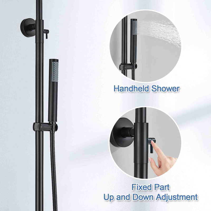 MORLOD Single Handle Stainless Steel Wall Mounted Outdoor Showers | Wayfair