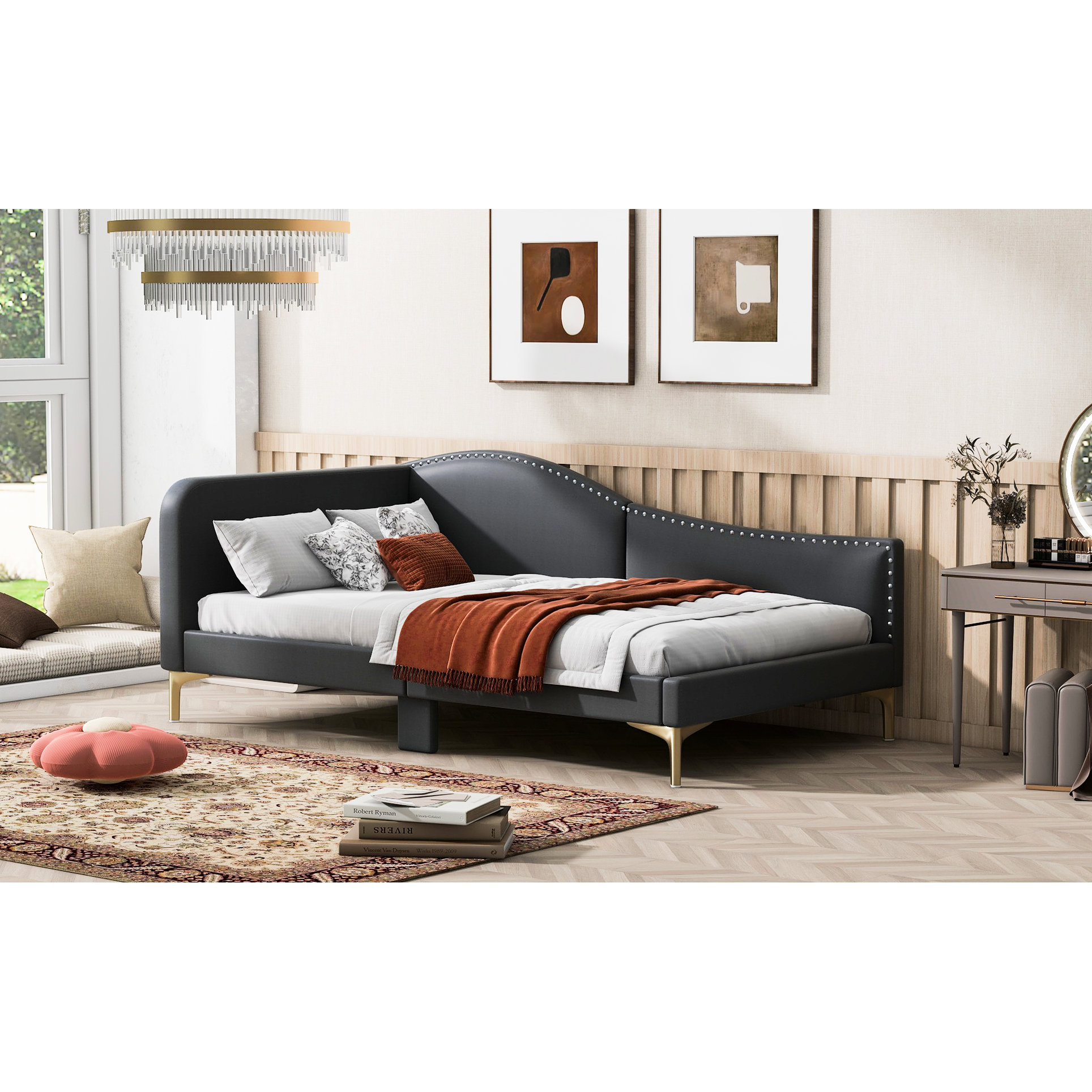 Mercer41 Modern Daybed With Headboard And Armrest - Comfortable ...