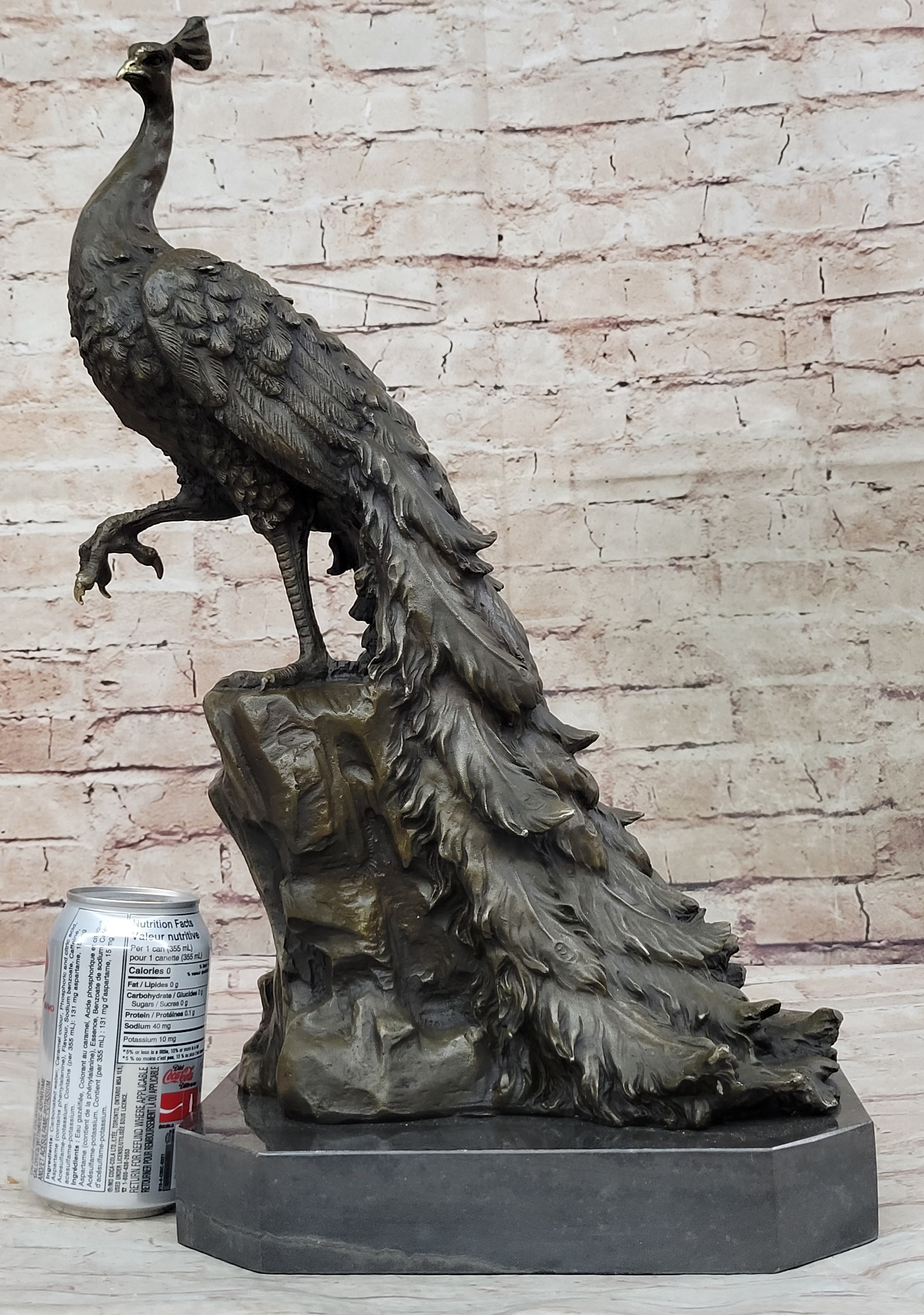 Bungalow Rose Hand Made Original Milo Peacock Bronze Sculpture Bird ...