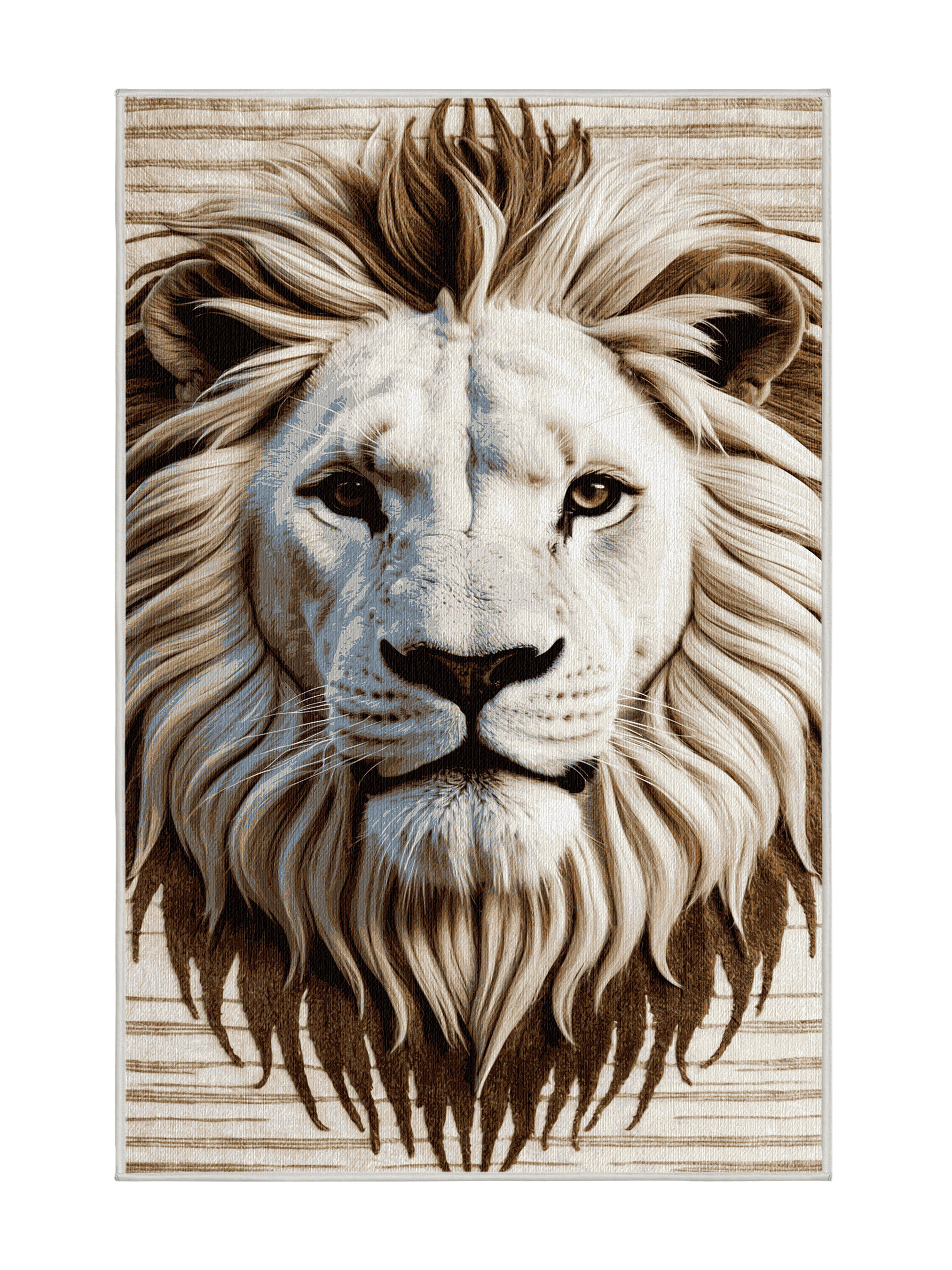 Foundry Select Washable White Lion Big Cats Area Rug | Wayfair