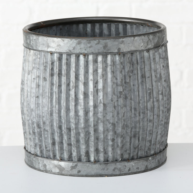 Gracie Oaks Armanno 3-Piece Galvanized Metal Pot Planter Set & Reviews ...