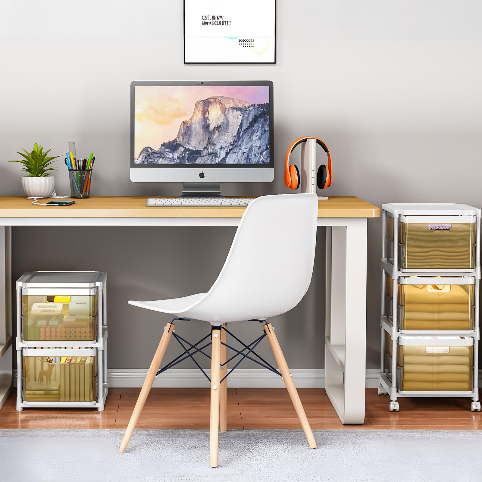 Rebrilliant 3 Drawer Storage Organzier - Plastic Drawer Stroage ...