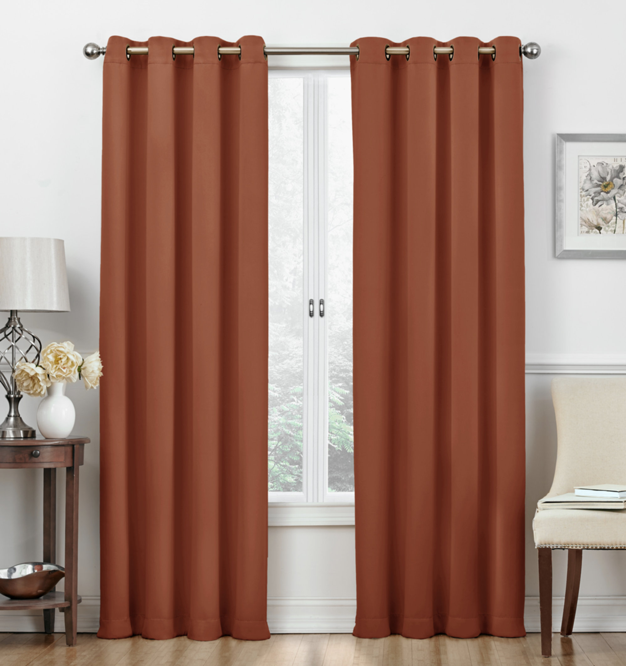 Winston Porter Frohna Solid Color Room Darkening Thermal Grommet Panel ...
