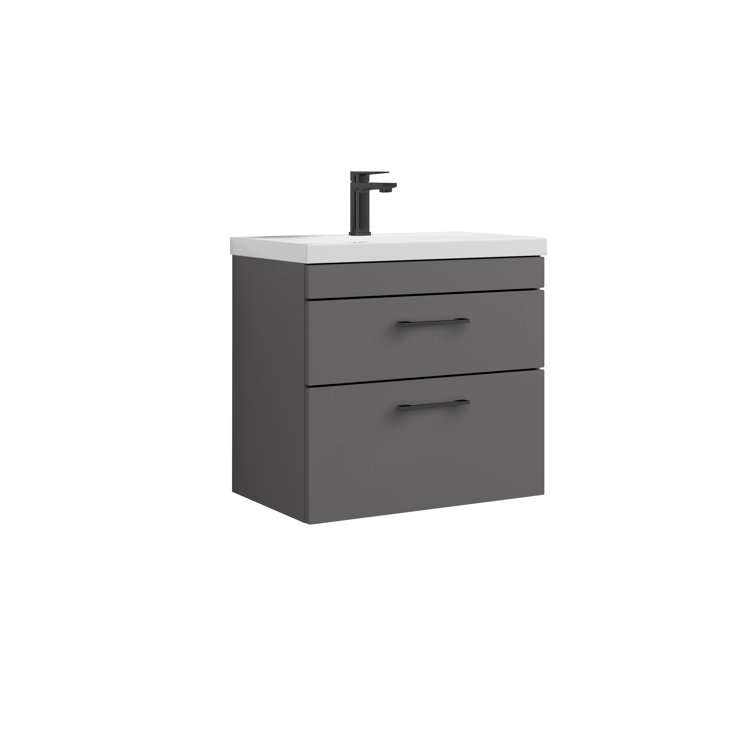 Nuie Athena 605mm Single Bathroom Vanity with Integrated Vitreous China ...