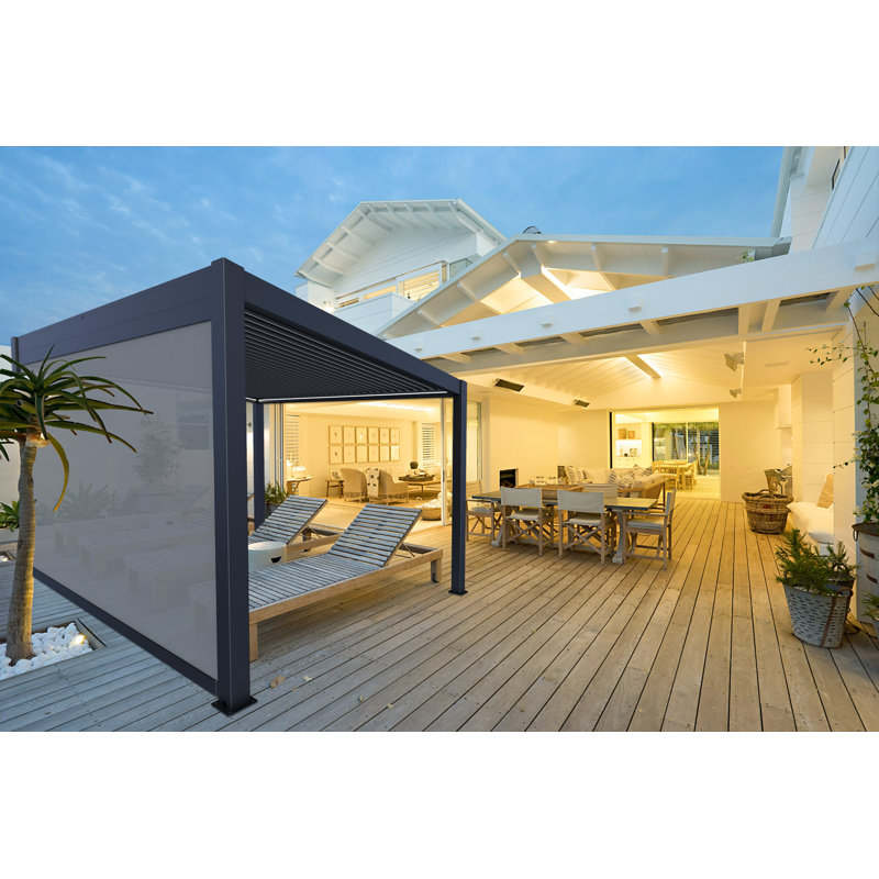 Bon Pergola Wind Resistant Manual Side Shade/ Screen for Aluminum ...