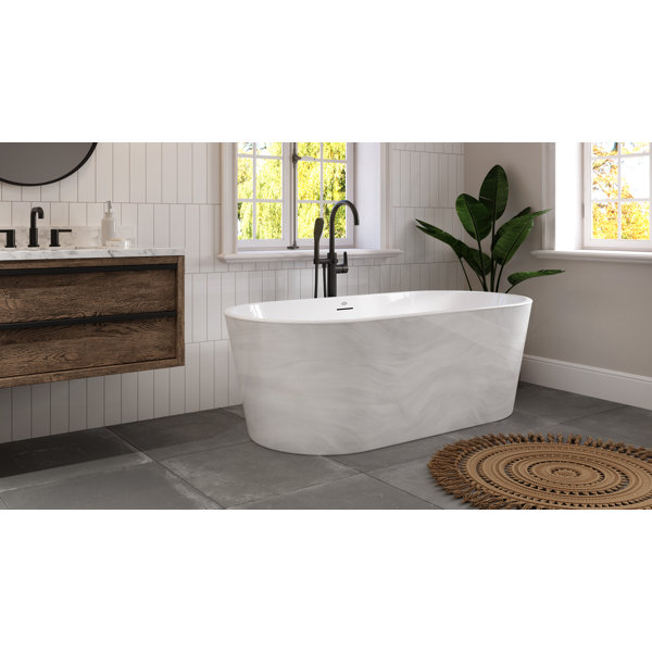 JACUZZI® CELESTE 67"x32" Freestanding Soaking Bath with Chrome & White ...