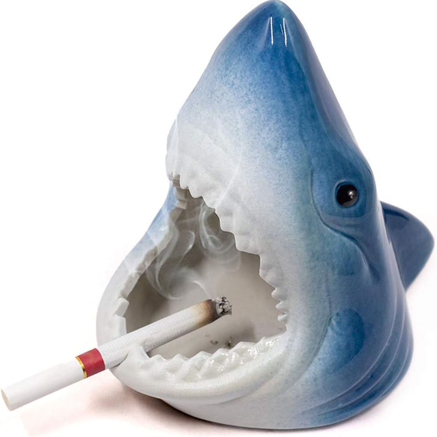 AMIBZ Cigar Ashtray, Ceramic Ash Tray For Cigarettes, Shark Windproof ...