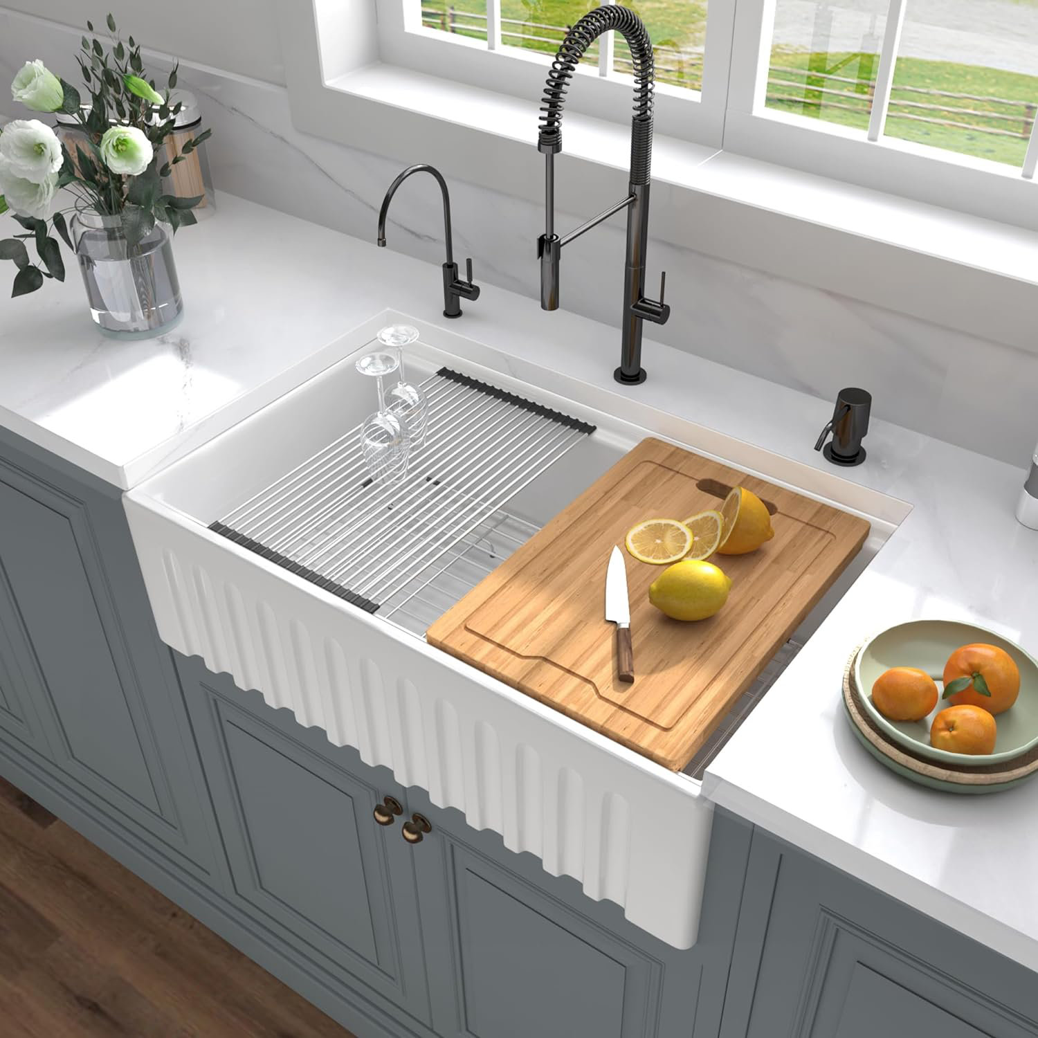 ALWEN 33'' L Single Bowl Ceramic Kitchen Sink | Wayfair