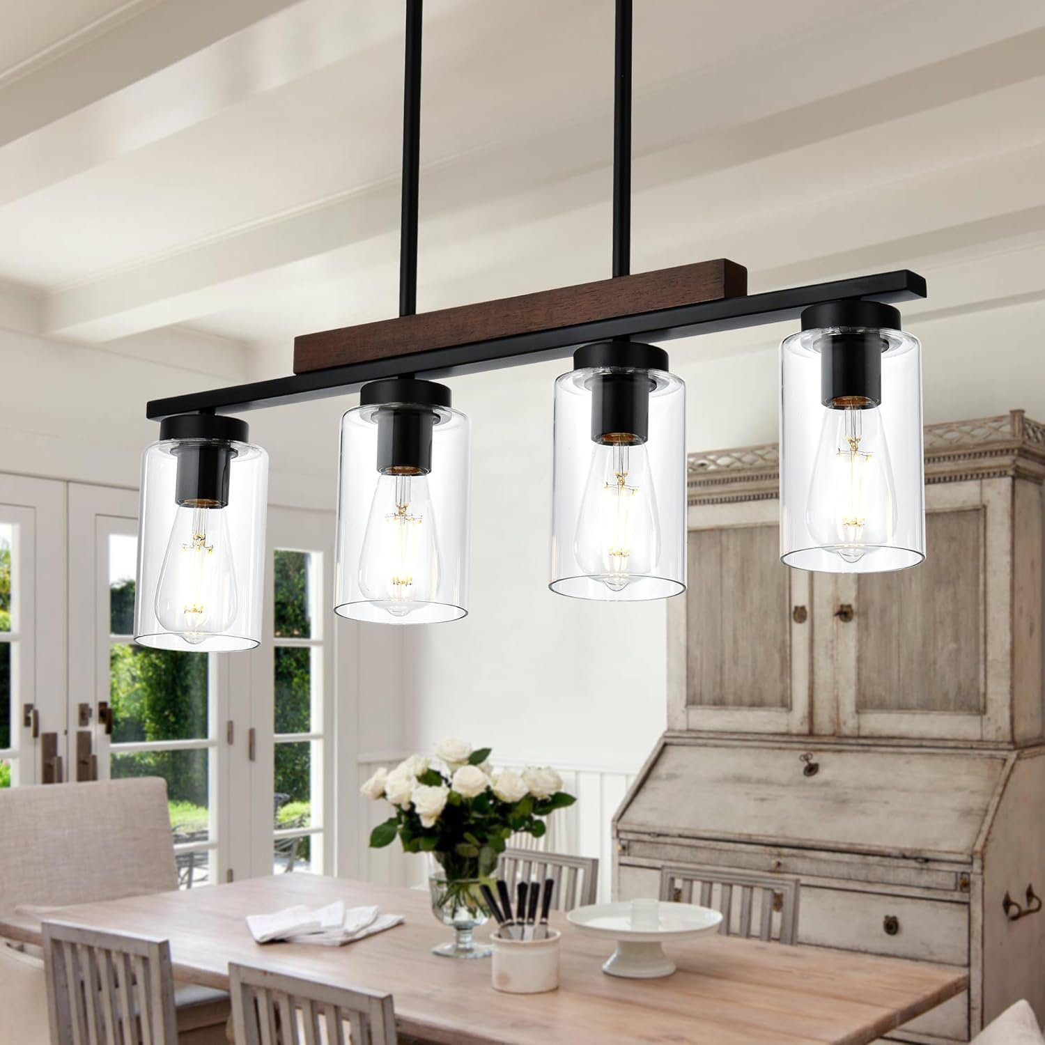 17 Stories Modern Farmhouse Pendant Light Fixture With Clear Glass ...
