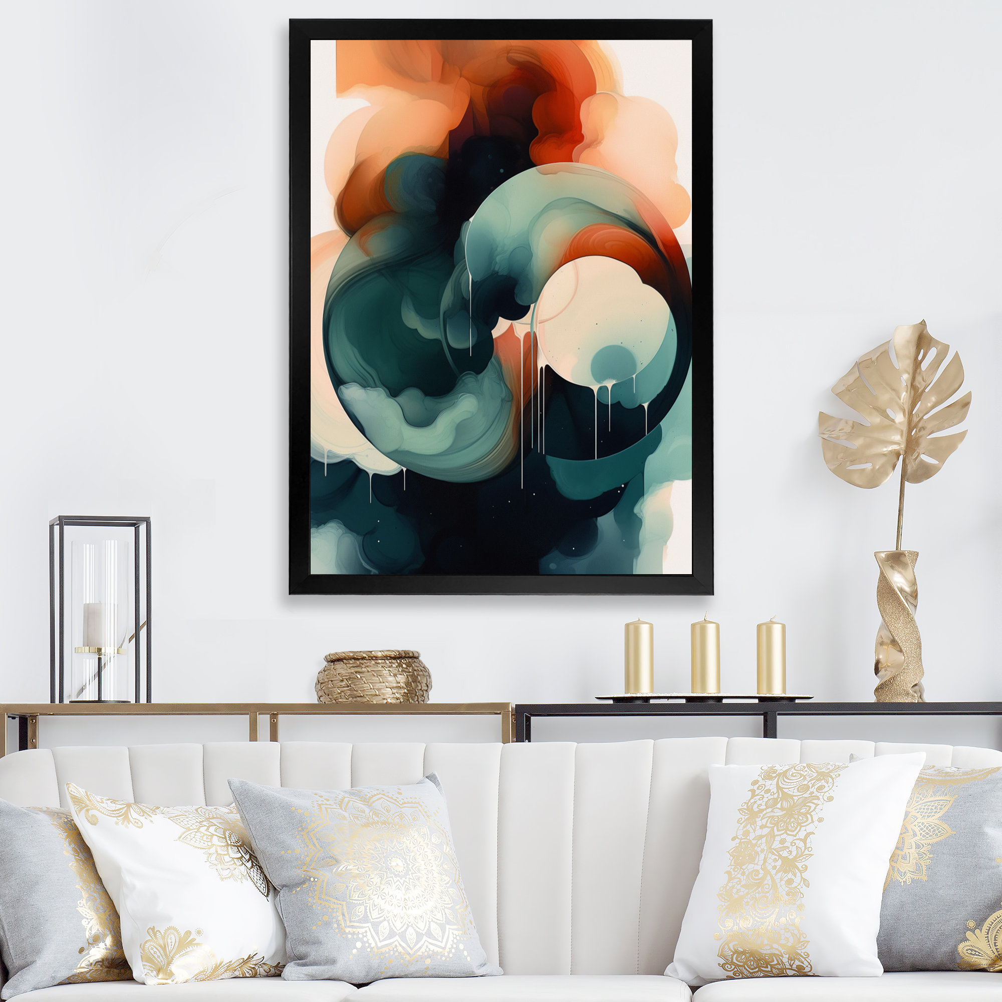 Ivy Bronx Halliburton Abstract Shapes and Line Artwork V - Print on ...