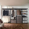 17 Stories Monica Wood and Metal Walk-in Closet with One Drawer in ...