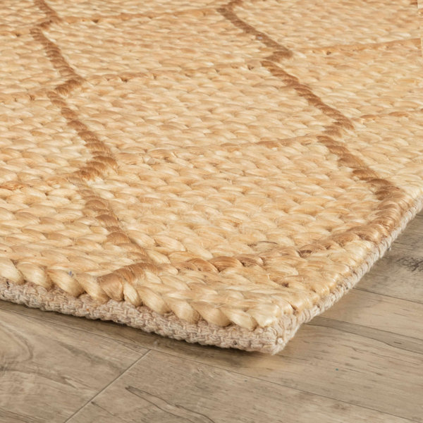 Home Conservatory Tiles Natural Handwoven Jute Rug | Wayfair