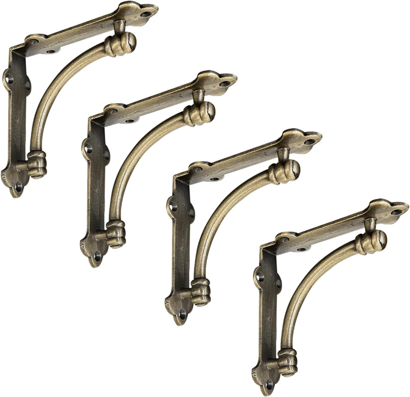 House of Hampton® Decorative Shelf Brackets, 4 Pack Of Gold Brackets ...