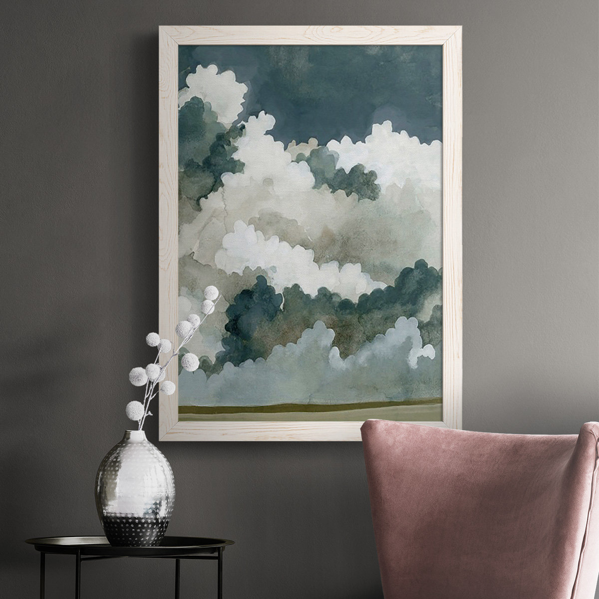 Red Barrel Studio® Vast Neutral Sky II-Premium Framed Canvas - Ready To ...