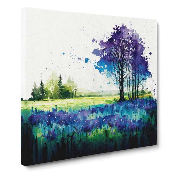 Marlow Home Co. Bluebell Field Splatter Art - Art Prints | Wayfair.co.uk