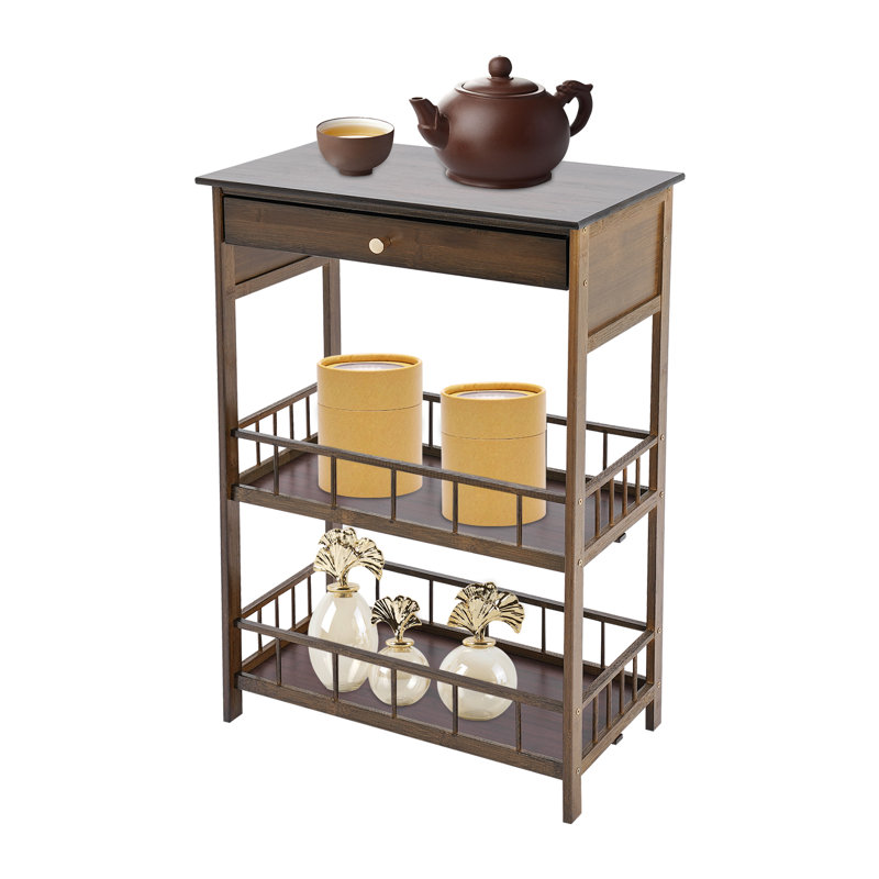 Winston Porter 3 Tier Side Table With Storage Drawer | Wayfair