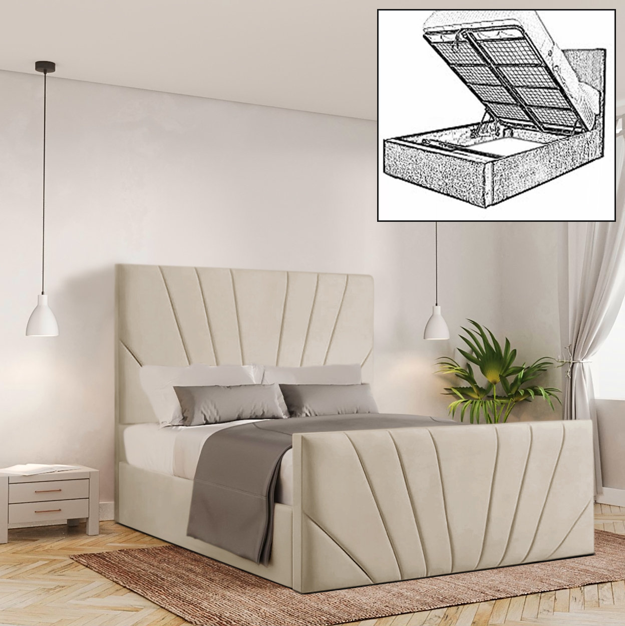 Brayden Studio Odolo Upholstered Ottoman Storage Bed | Wayfair.co.uk