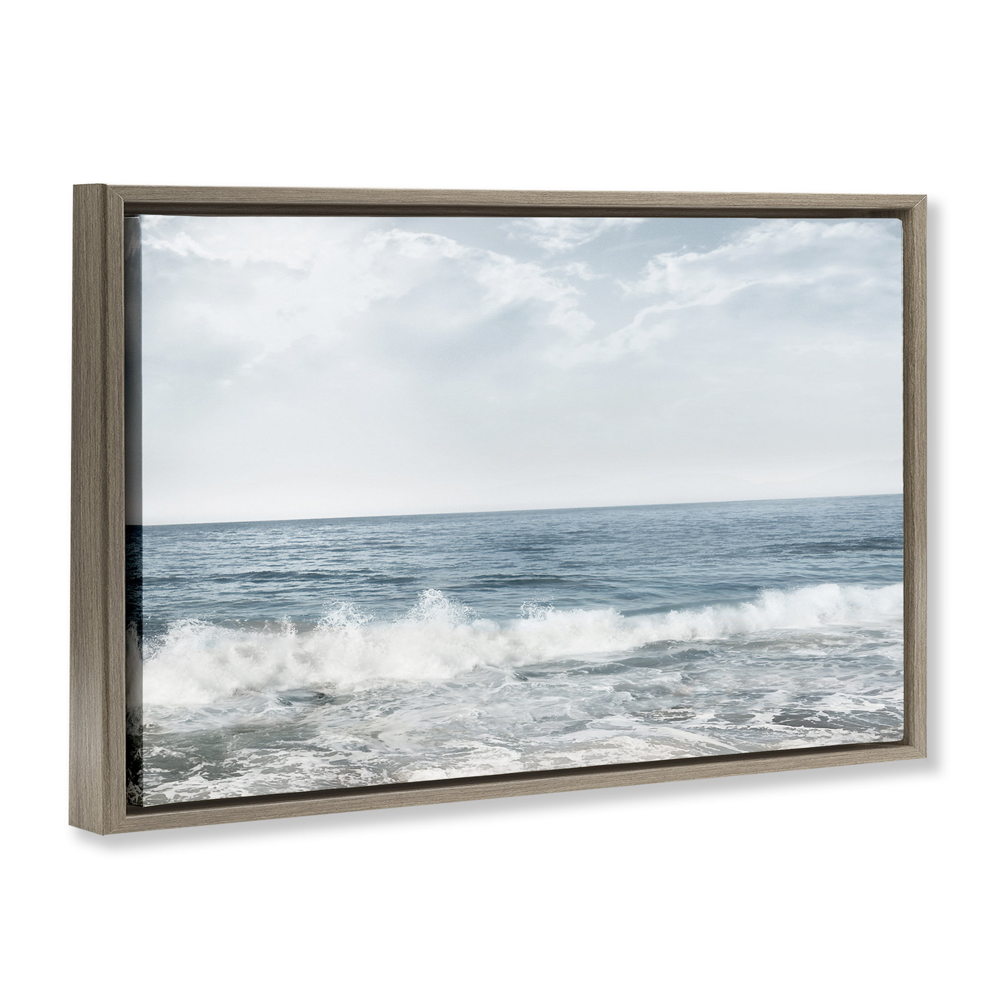 Dovecove Splashing Waves Beach Framed Floater Canvas by Mike ...