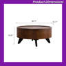 George Oliver 30.51 Inch Round Drum Coffee Table With Hidden Storage ...