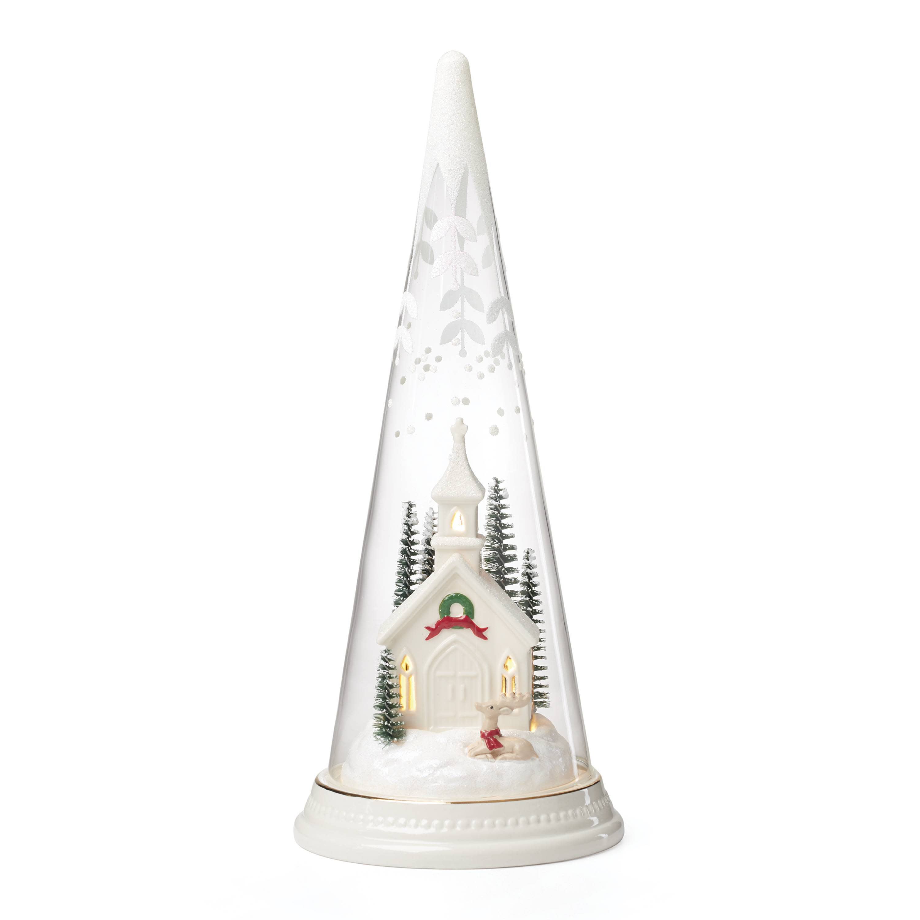 Lenox Lit Christmas Cone With Church Scene & Reviews | Perigold