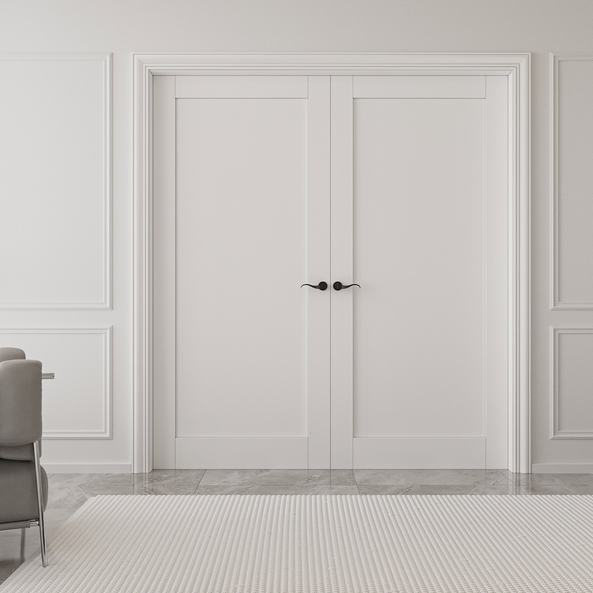 ARK DESIGN Porte de garde-manger double à panneaux à portes françaises ...