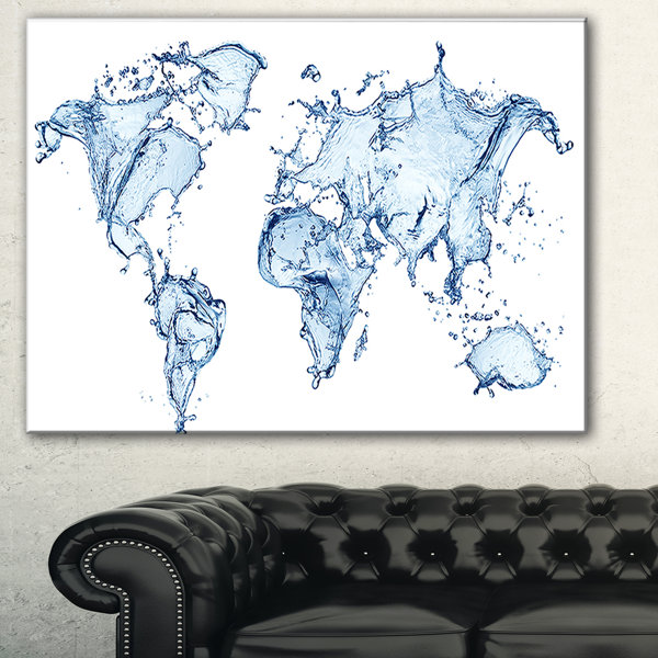 East Urban Home " World Map Water Splash " on & Reviews | Wayfair