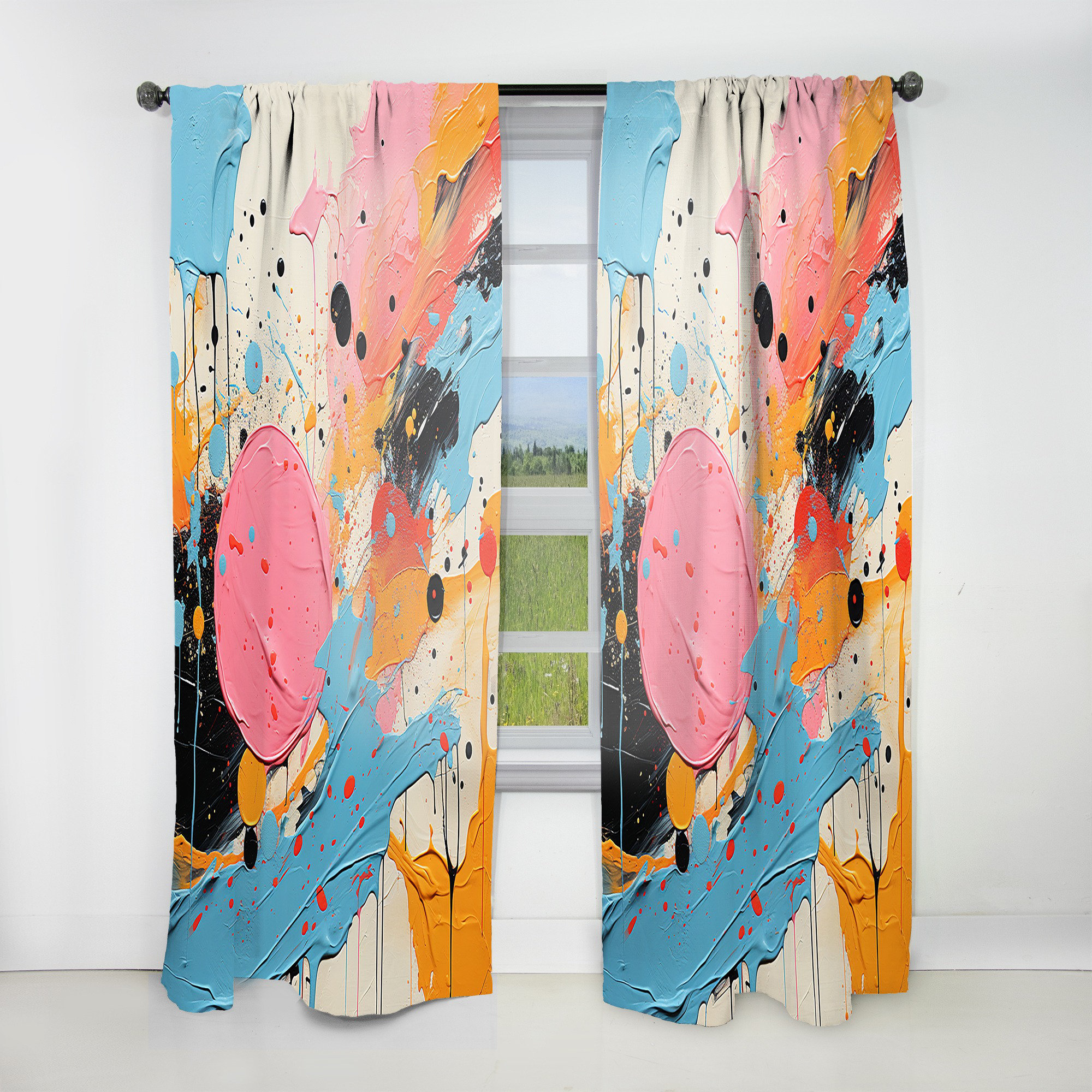 East Urban Home Bree Blue And Pink Abstract Pop Fusion IV - Glam ...